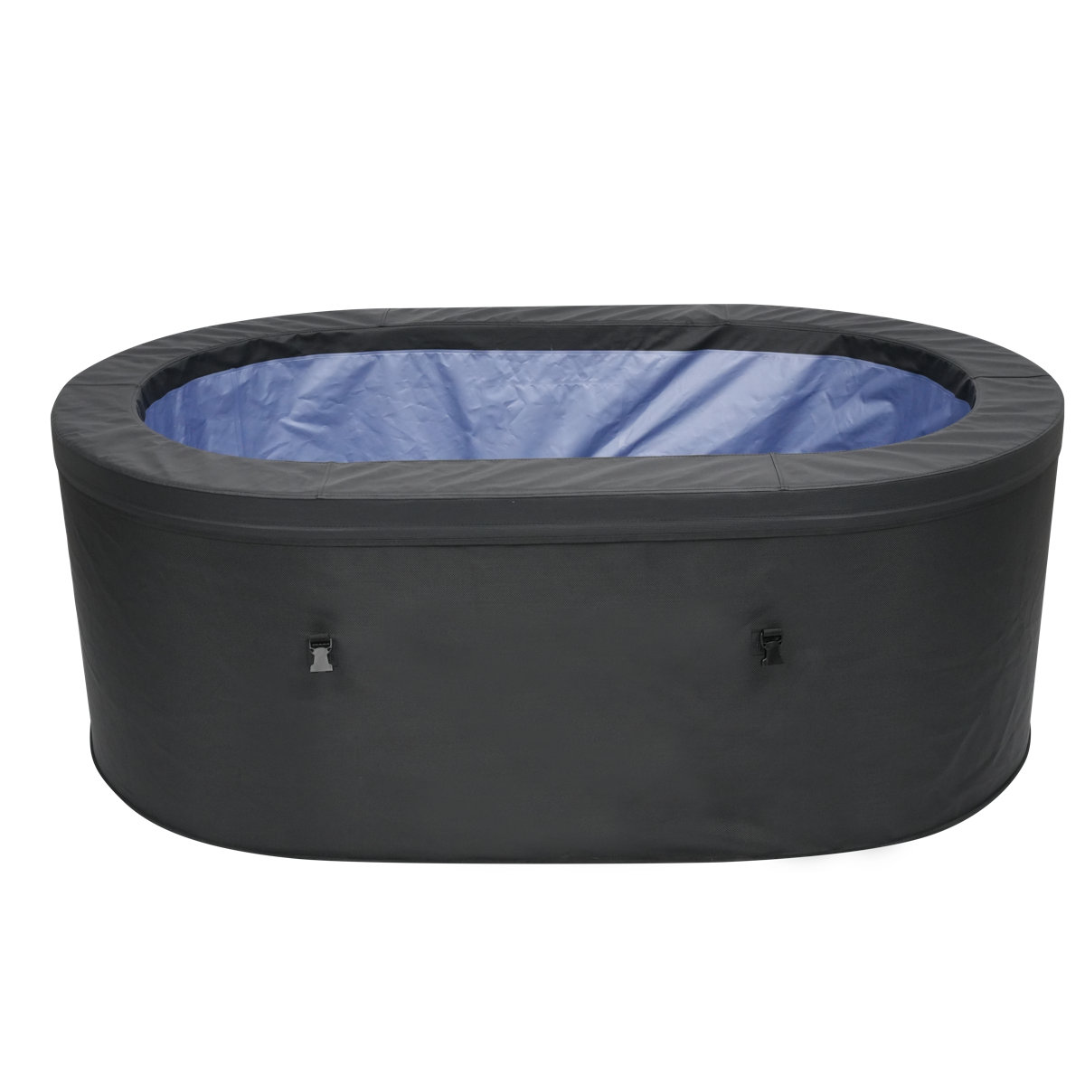 EZLIFE Serenity 2 Person Oval Foam Spa hot tub w/Exterior Textilene and Eco Foam Wall 90 Aqua ...